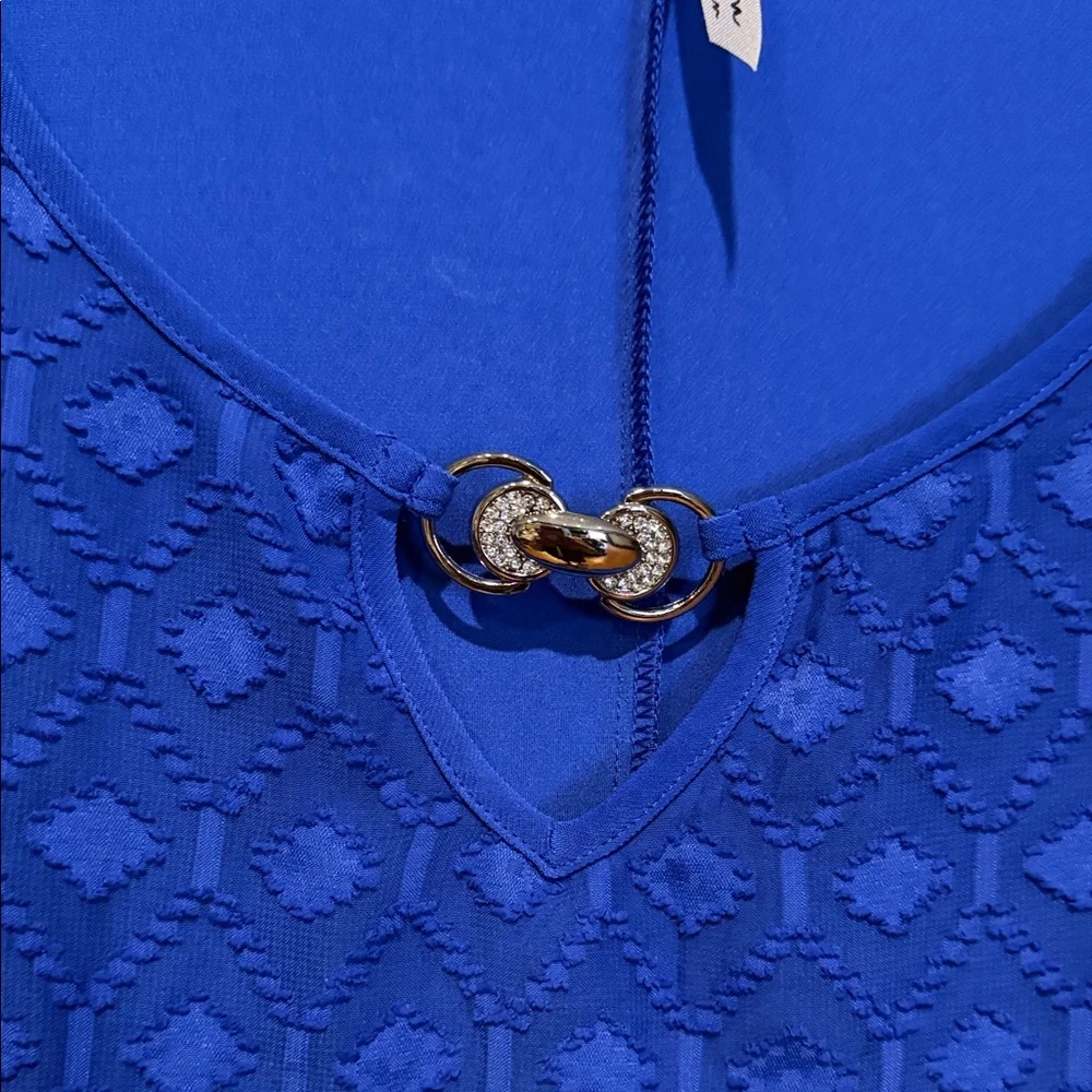 NY Collection | Tops | Ny Collection Royal Blue Textured Blouse | Poshmark